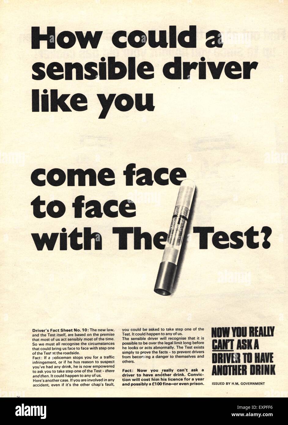 1970s UK Government Campaigns Road Safety Magazine Advert Stock Photo ...