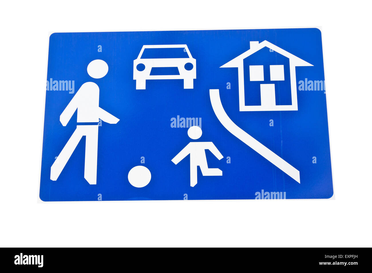 Play street traffic sign isolated on white background Stock Photo - Alamy