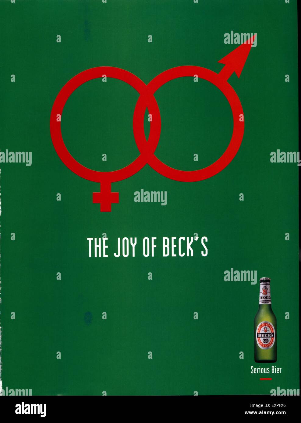 1990s UK Beck's Magazine Advert Stock Photo - Alamy