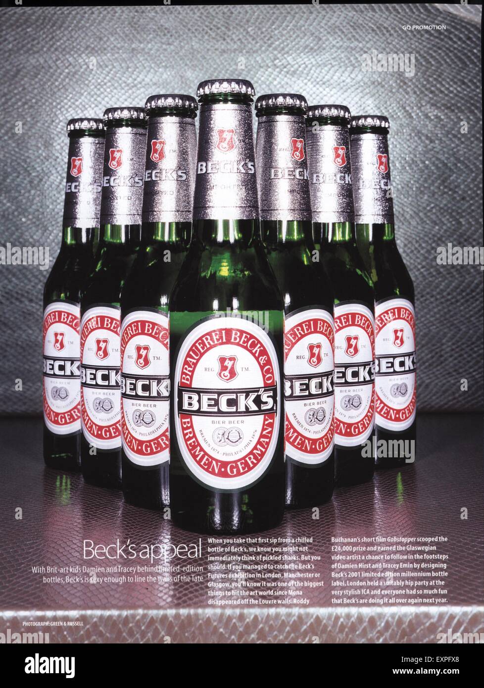 2000s UK Beck's Magazine Advert Stock Photo - Alamy