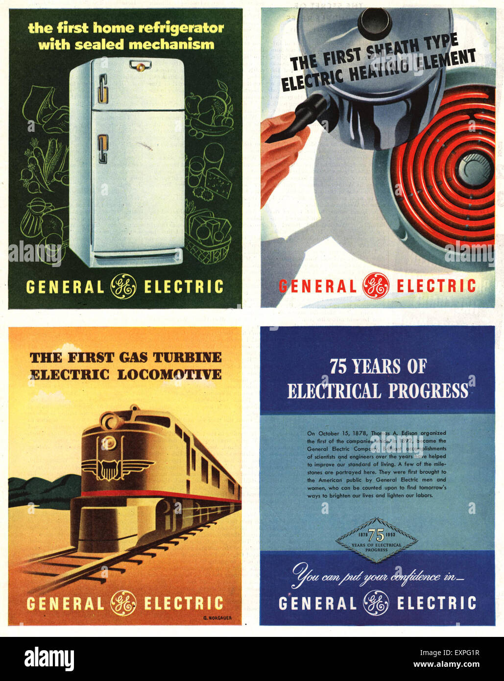 1950s USA General Electric Magazine Advert Stock Photo - Alamy
