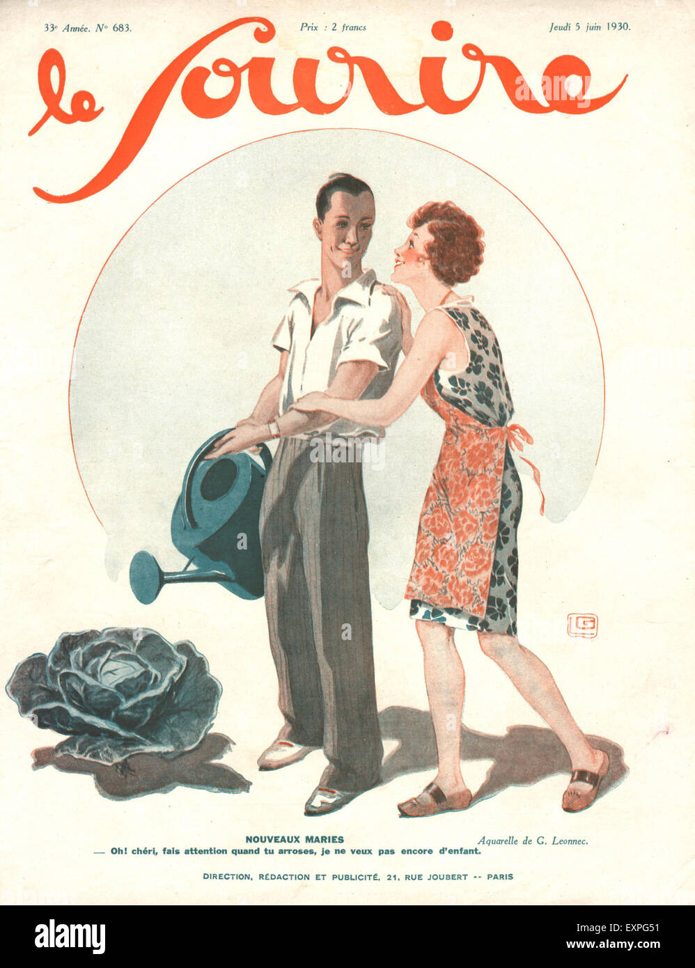 1930s France Le Sourire Magazine Cover Stock Photo - Alamy