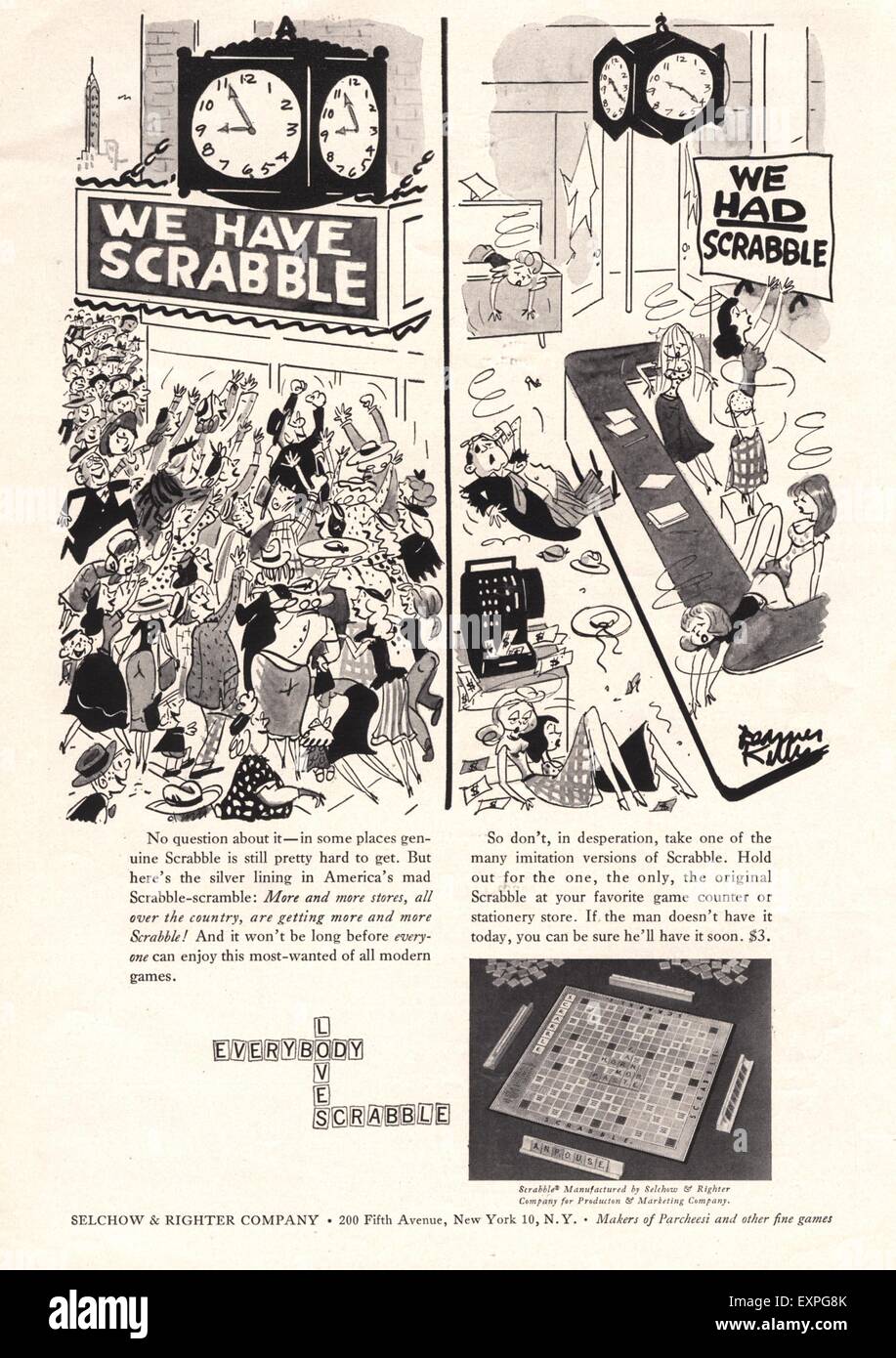 1960s USA Scrabble Magazine Advert Stock Photo - Alamy