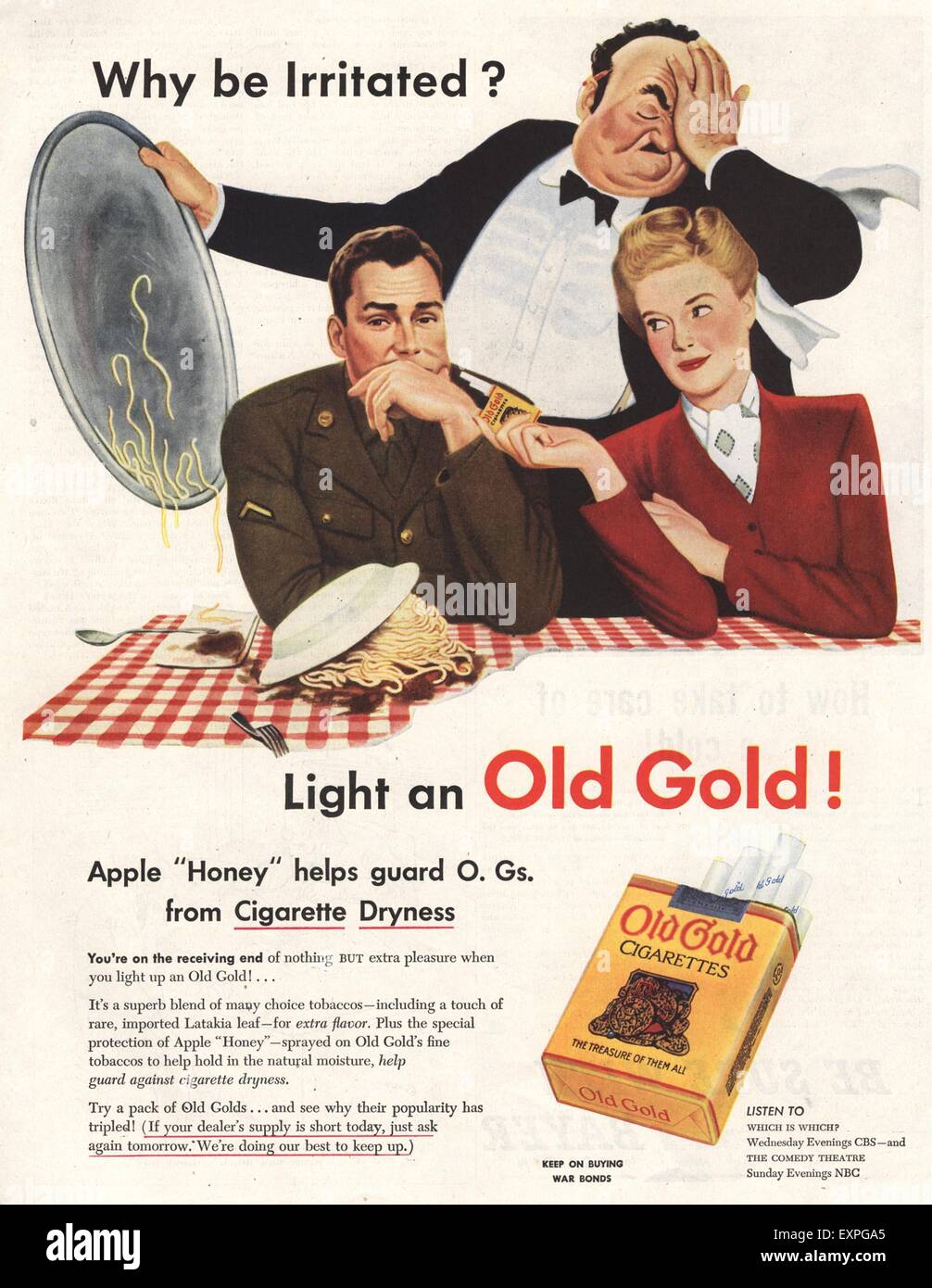 1940s USA Old Gold Magazine Advert Stock Photo - Alamy