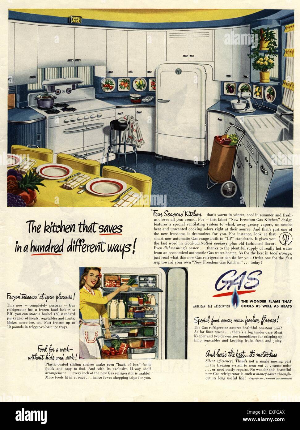 1940s USA Gas Kitchens Magazine Advert Stock Photo - Alamy
