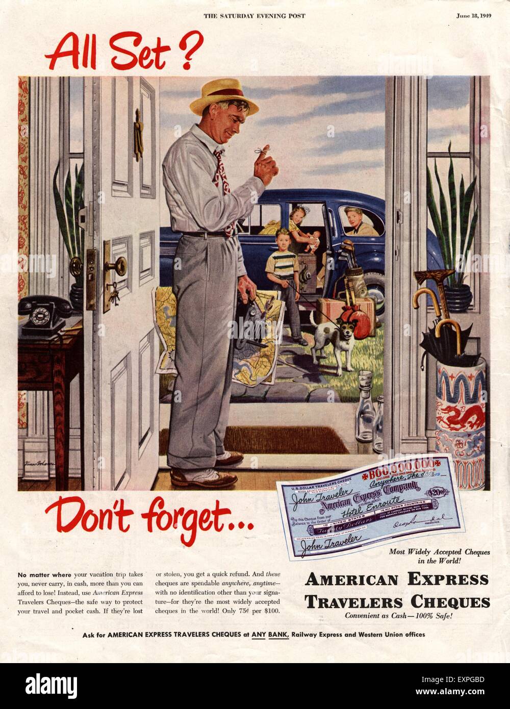 1940s USA American Express Magazine Advert Stock Photo - Alamy