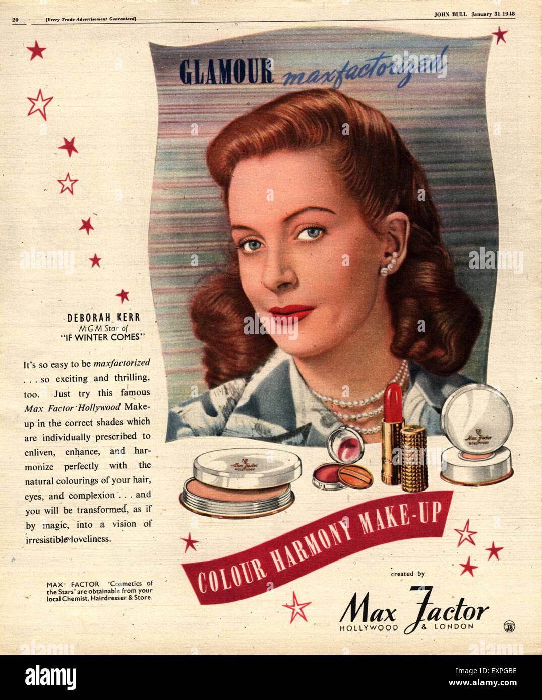 1940s usa max factor magazine hi-res stock photography and images - Alamy