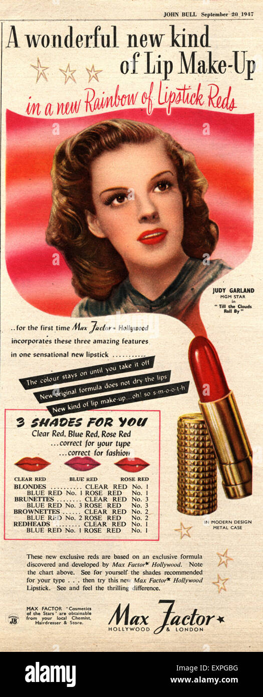 1940s USA Max Factor Magazine Advert Stock Photo - Alamy