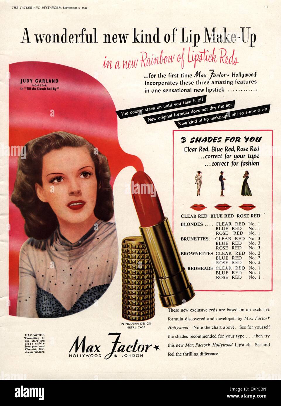 1940s USA Max Factor Magazine Advert Stock Photo - Alamy