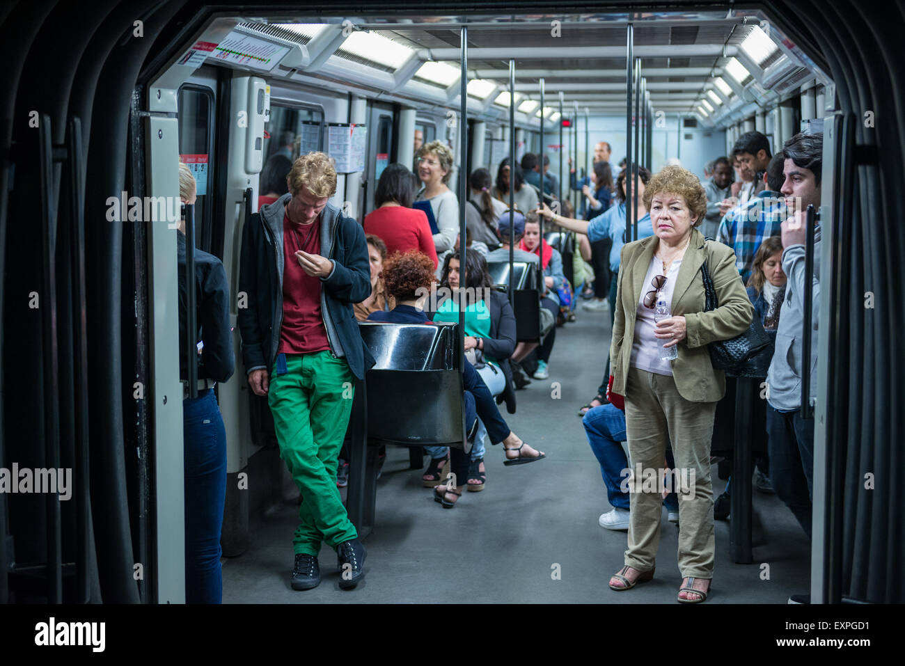 subway train in Barcelona, Spain Stock Photo - Alamy