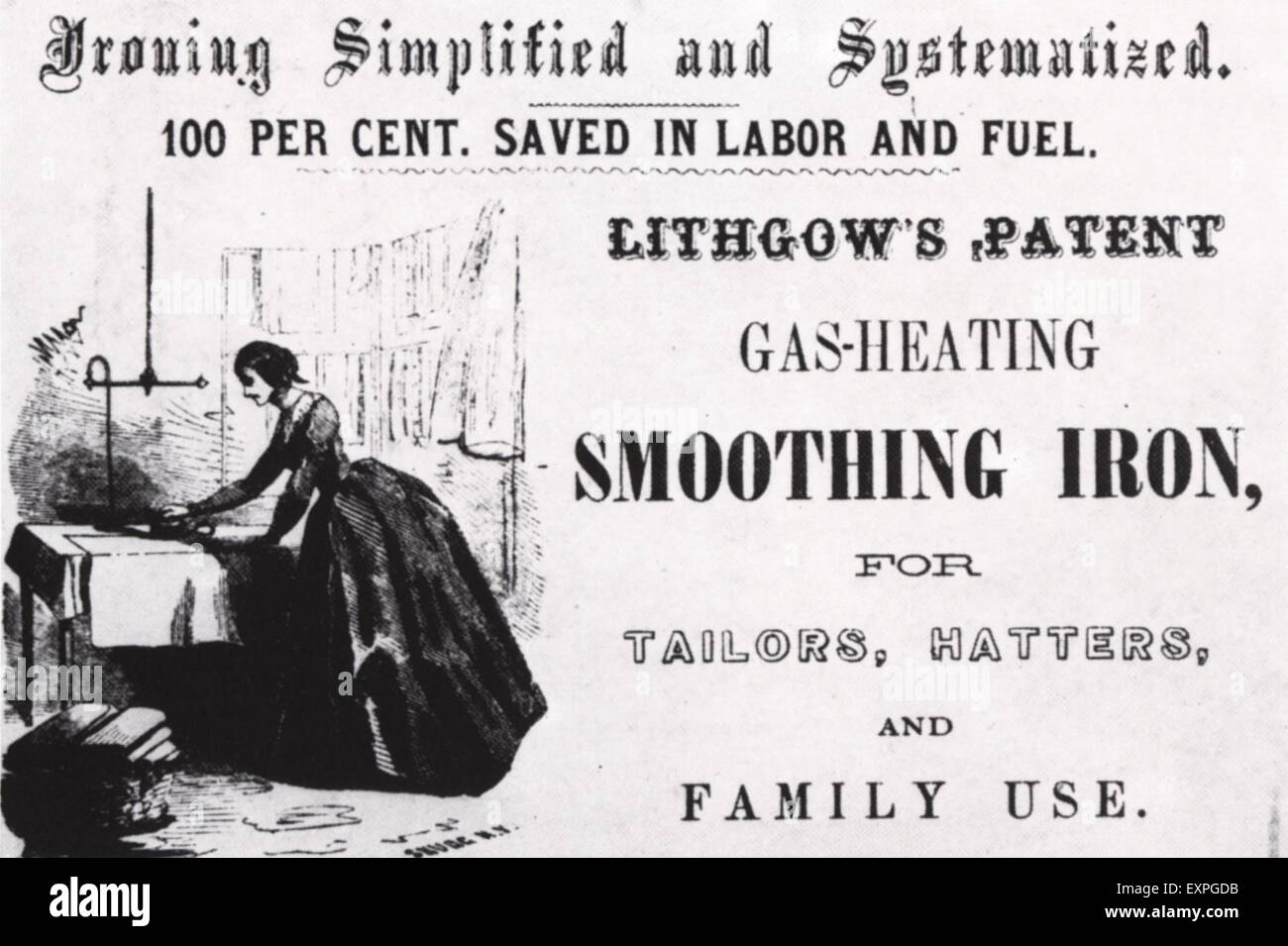 1890s UK Ironing Housework Magazine Advert Stock Photo - Alamy