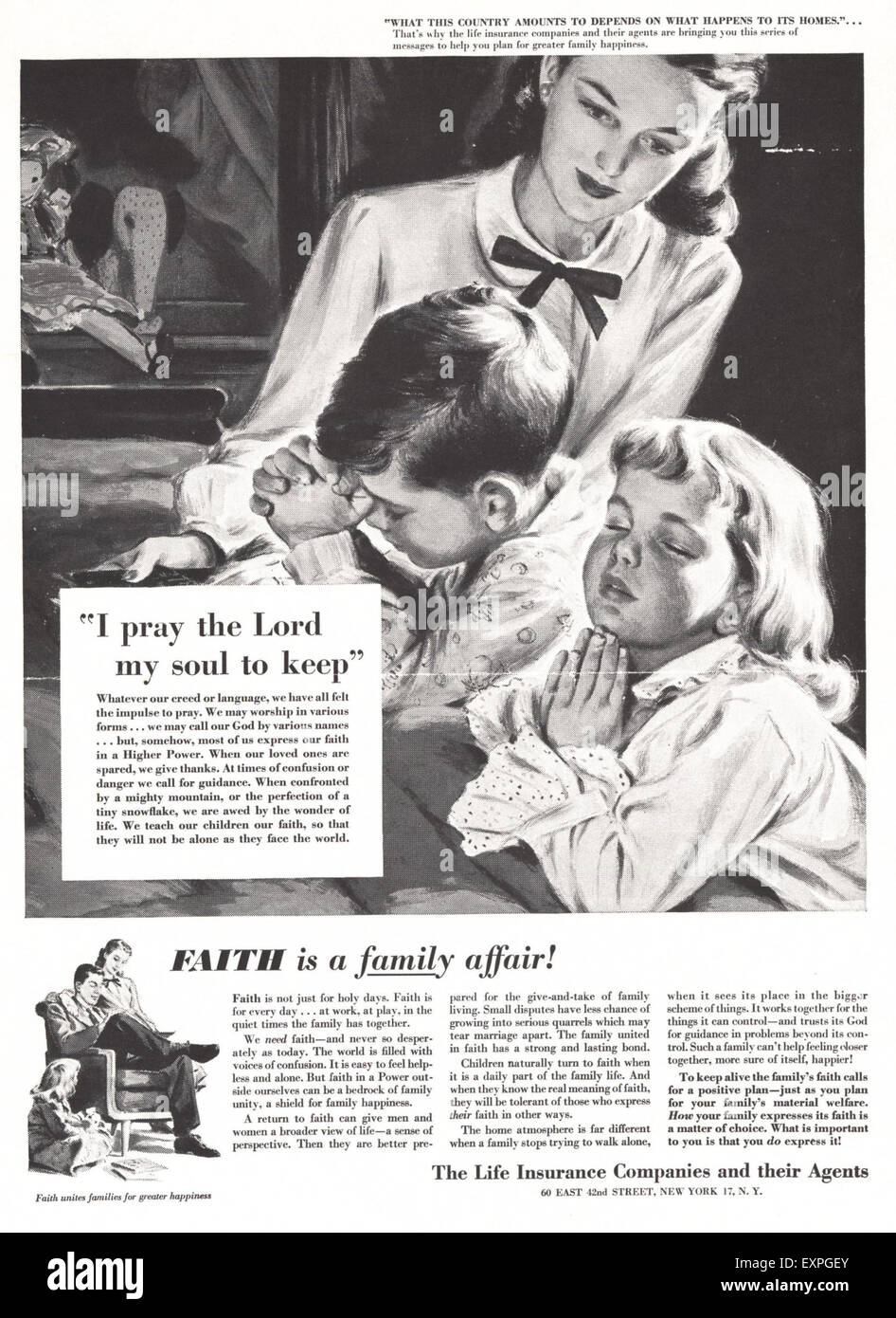1930s USA The Life Insurance Companies Magazine Advert Stock Photo - Alamy