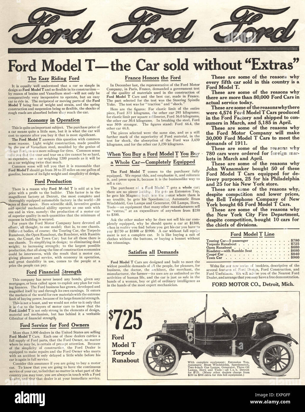 1910s USA Ford Magazine Advert Stock Photo - Alamy