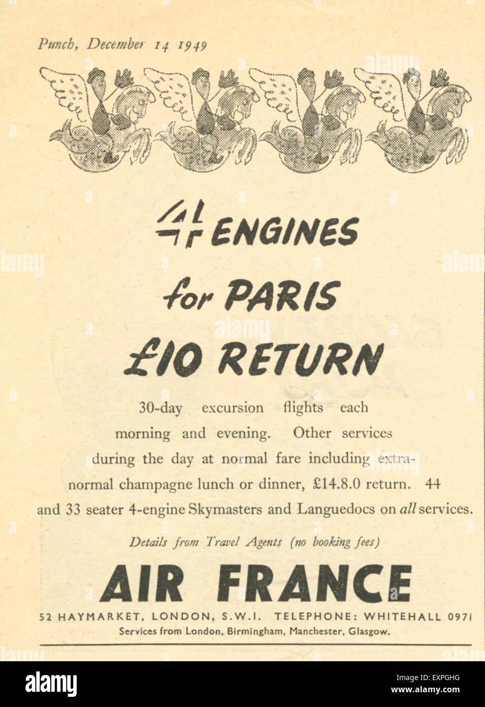 1940s UK Air France Paris Magazine Advert Stock Photo - Alamy
