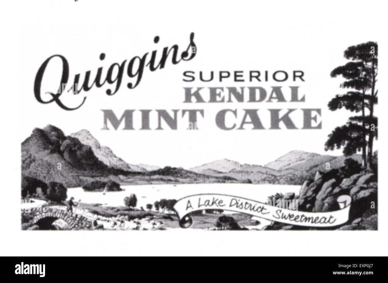 1950s UK Quiggins Mint Cakes Magazine Advert Stock Photo - Alamy