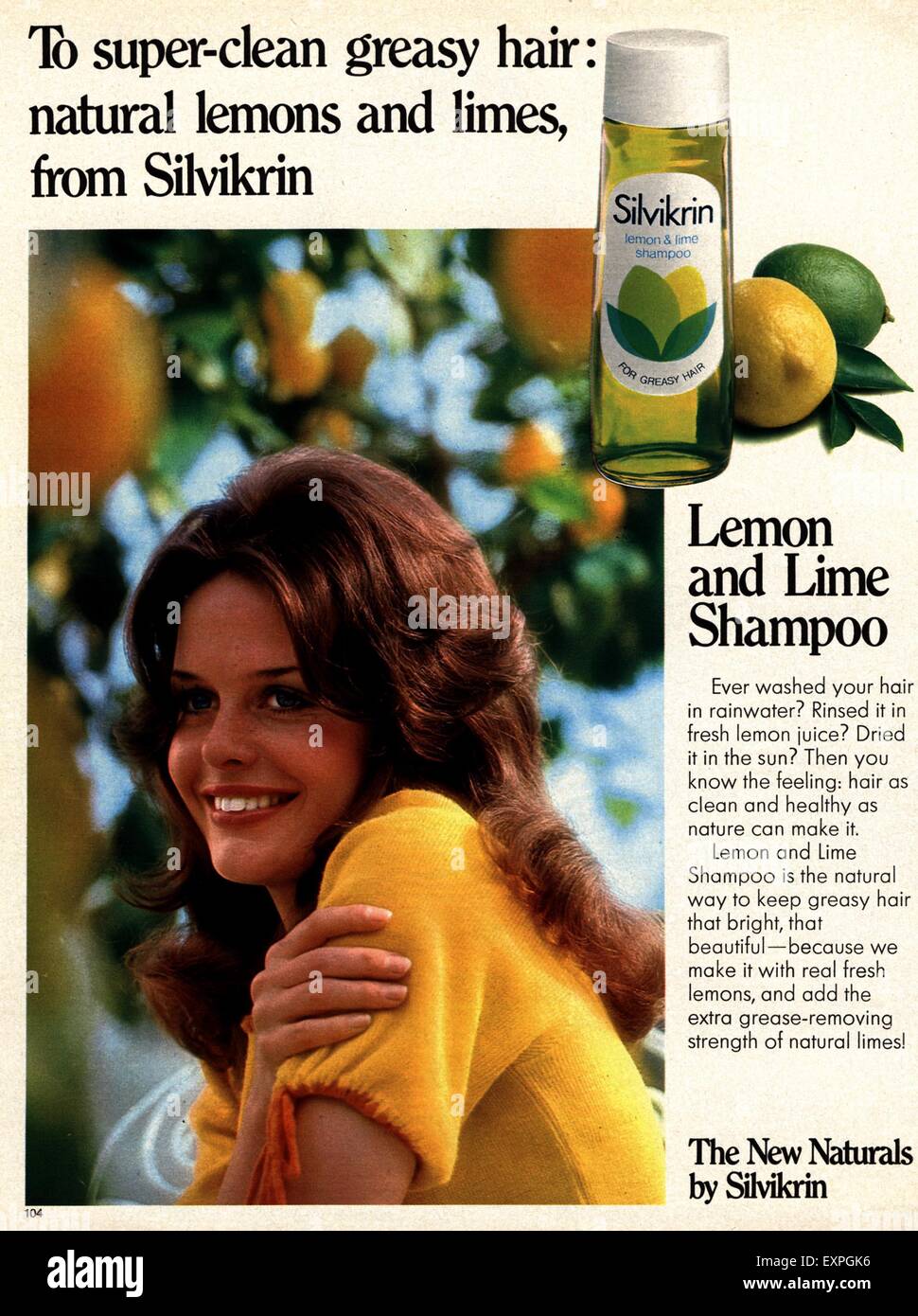1970s UK Silvikrin Shampoo Magazine Advert Stock Photo - Alamy