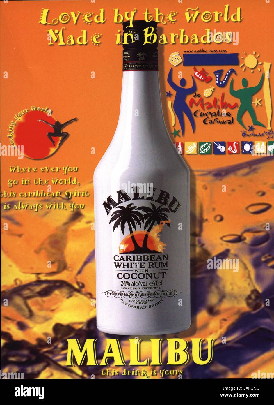 2000s UK Malibu Magazine Advert Stock Photo - Alamy