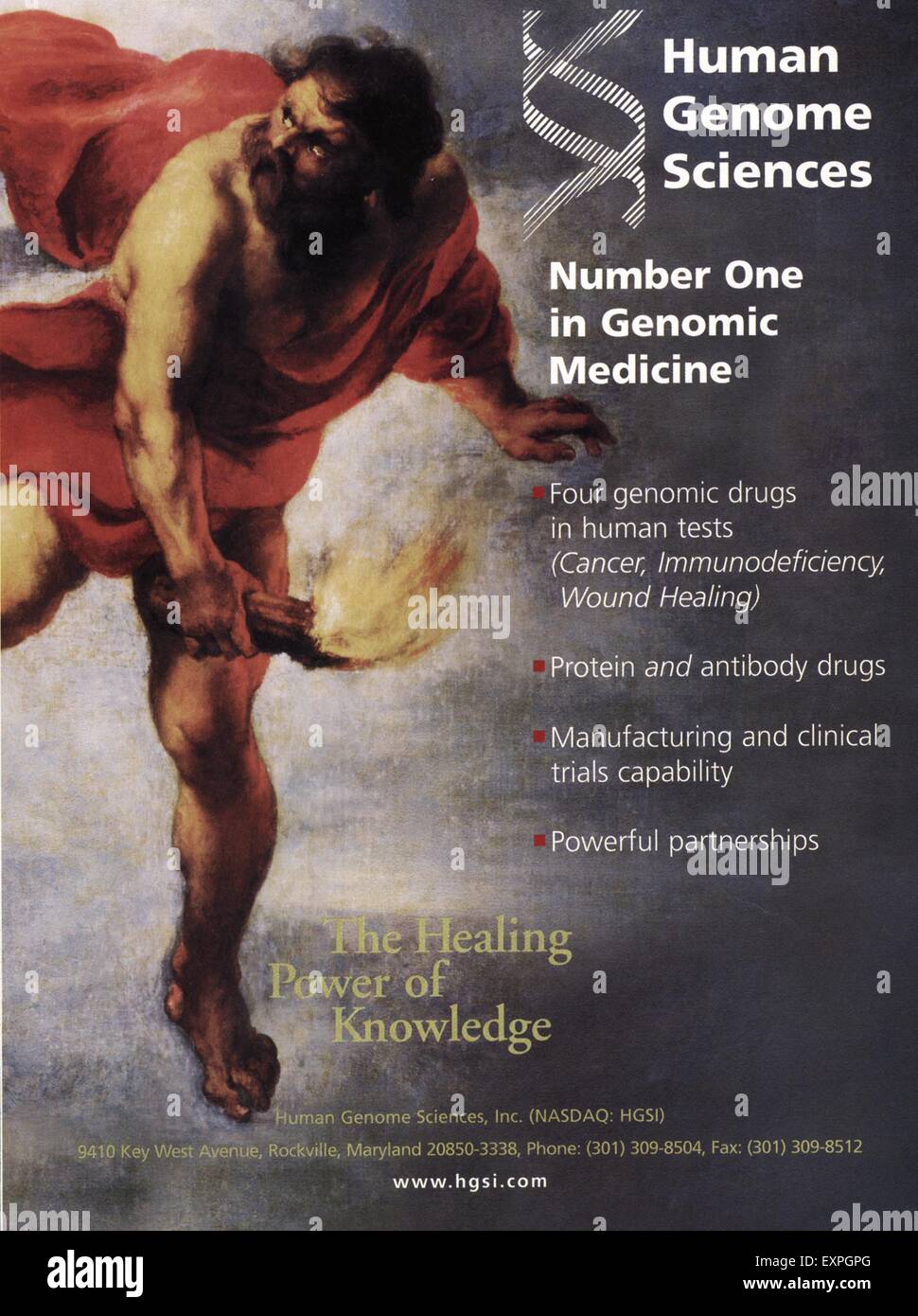 2000s USA Human Genome Sciences DNA Magazine Advert Stock Photo - Alamy