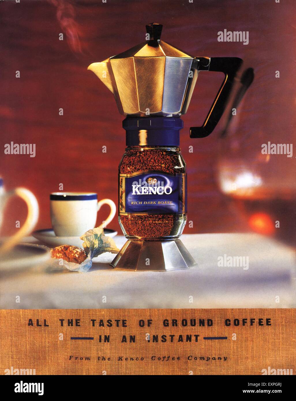 1990s UK Kenco Magazine Advert Stock Photo - Alamy