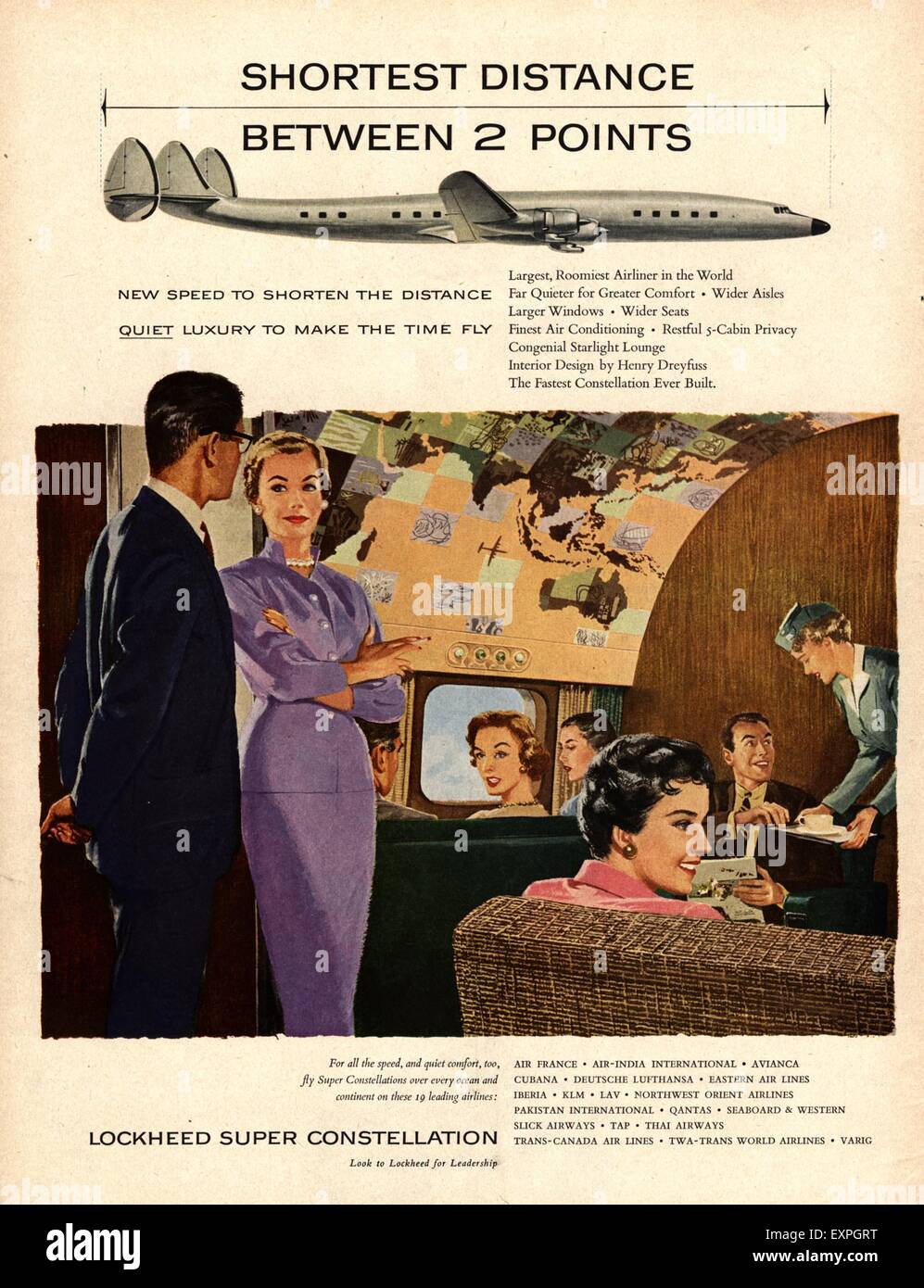 1950s USA Lockheed Magazine Advert Stock Photo - Alamy