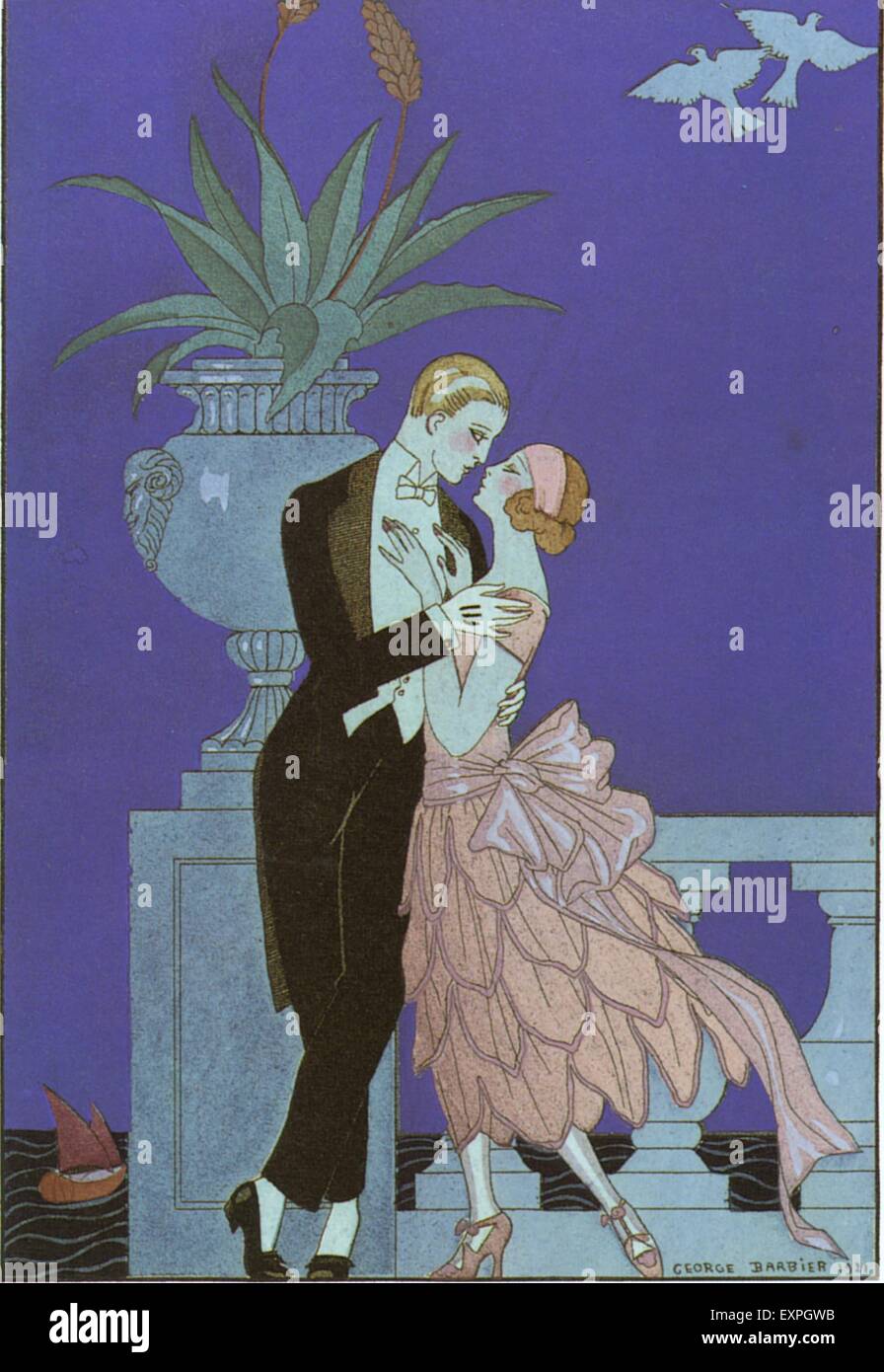 1920s France George Barbier Magazine Plate Stock Photo - Alamy