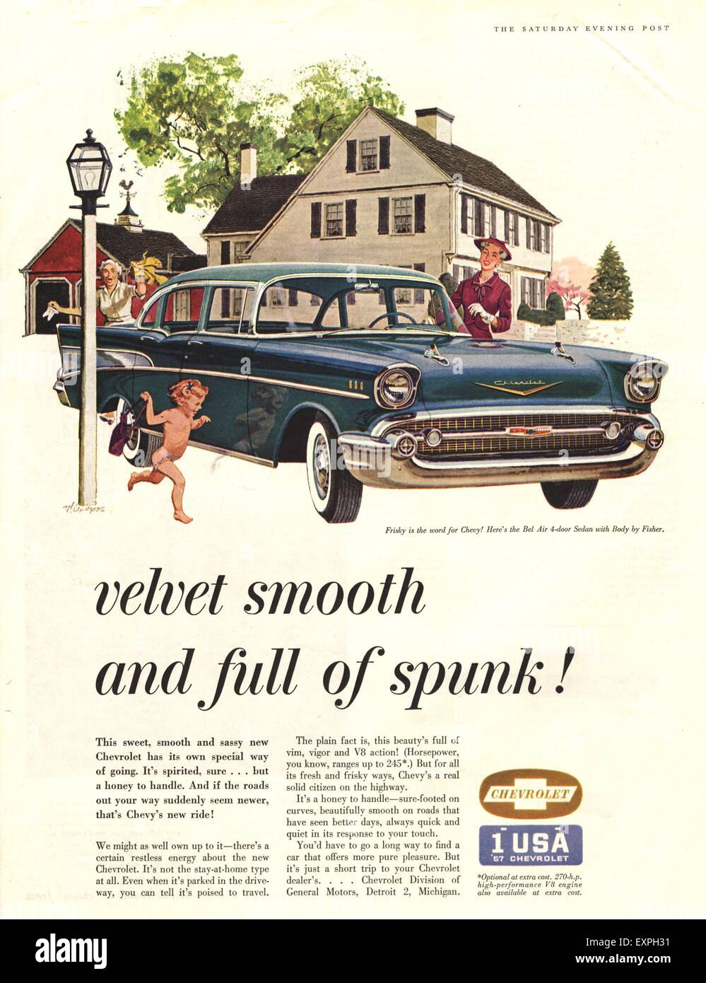 1950s USA Chevrolet Magazine Advert Stock Photo - Alamy