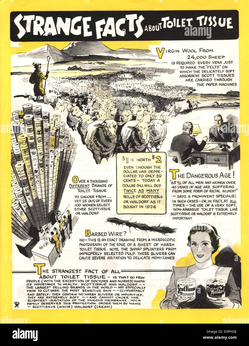 1930s USA Scott Toilet Paper Magazine Advert Stock Photo - Alamy