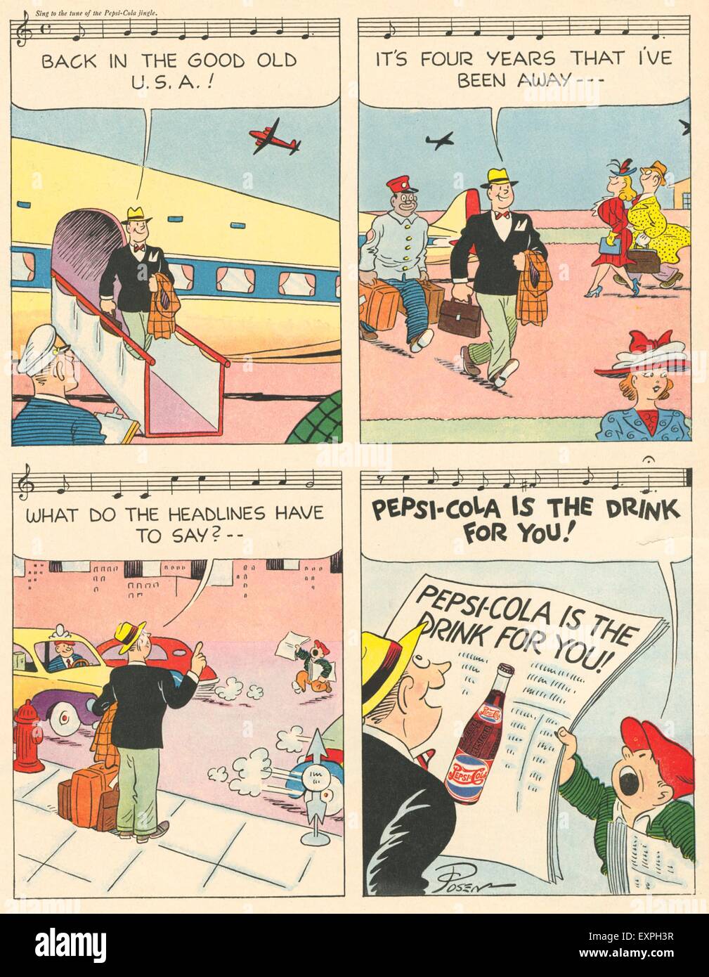 1940s USA Pepsi Magazine Advert Stock Photo - Alamy