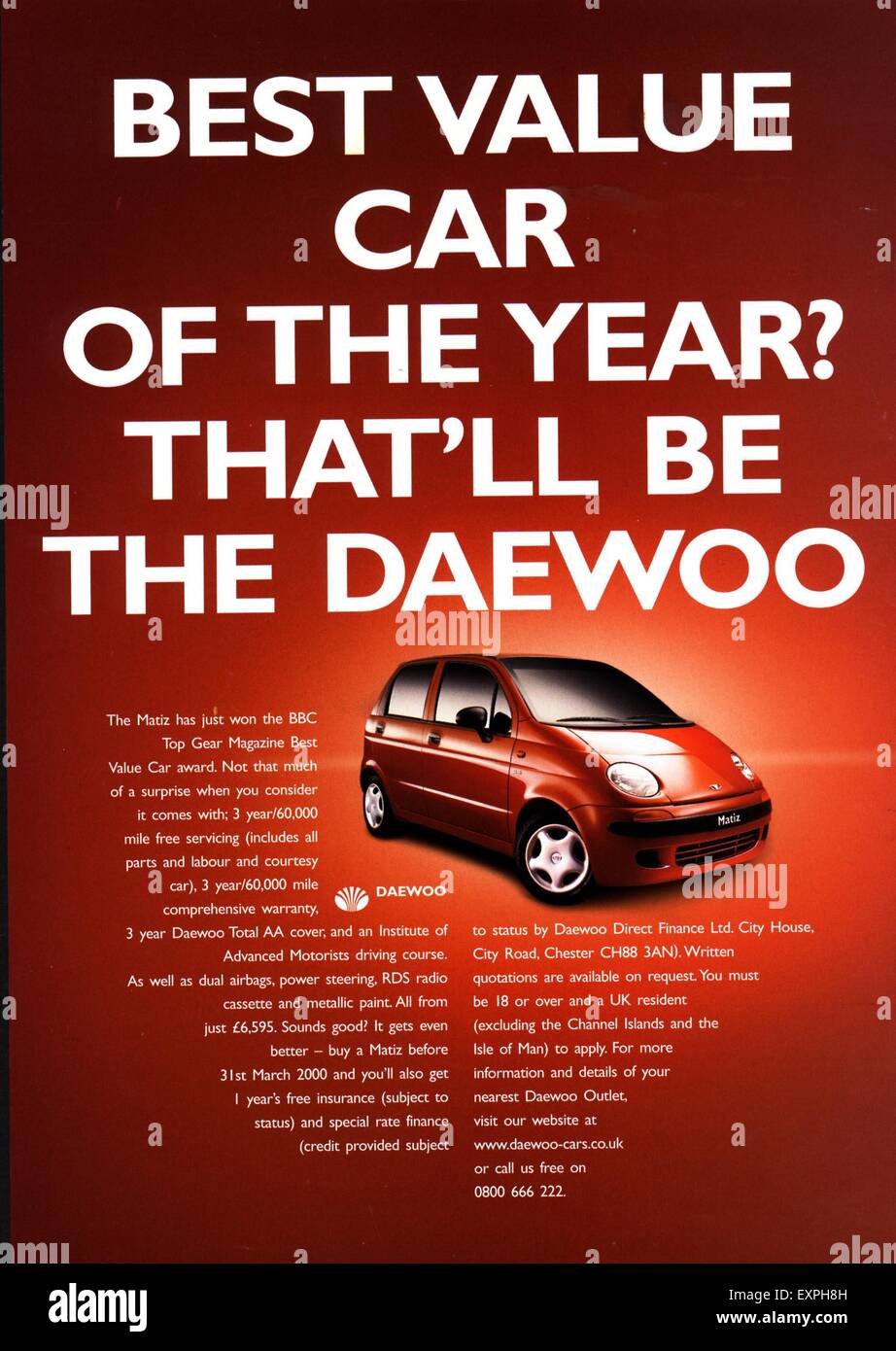 2000s UK Daewoo Magazine Advert Stock Photo - Alamy