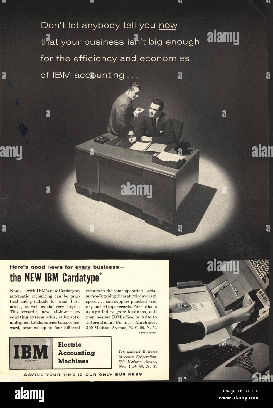 1950s USA IBM Magazine Advert Stock Photo - Alamy
