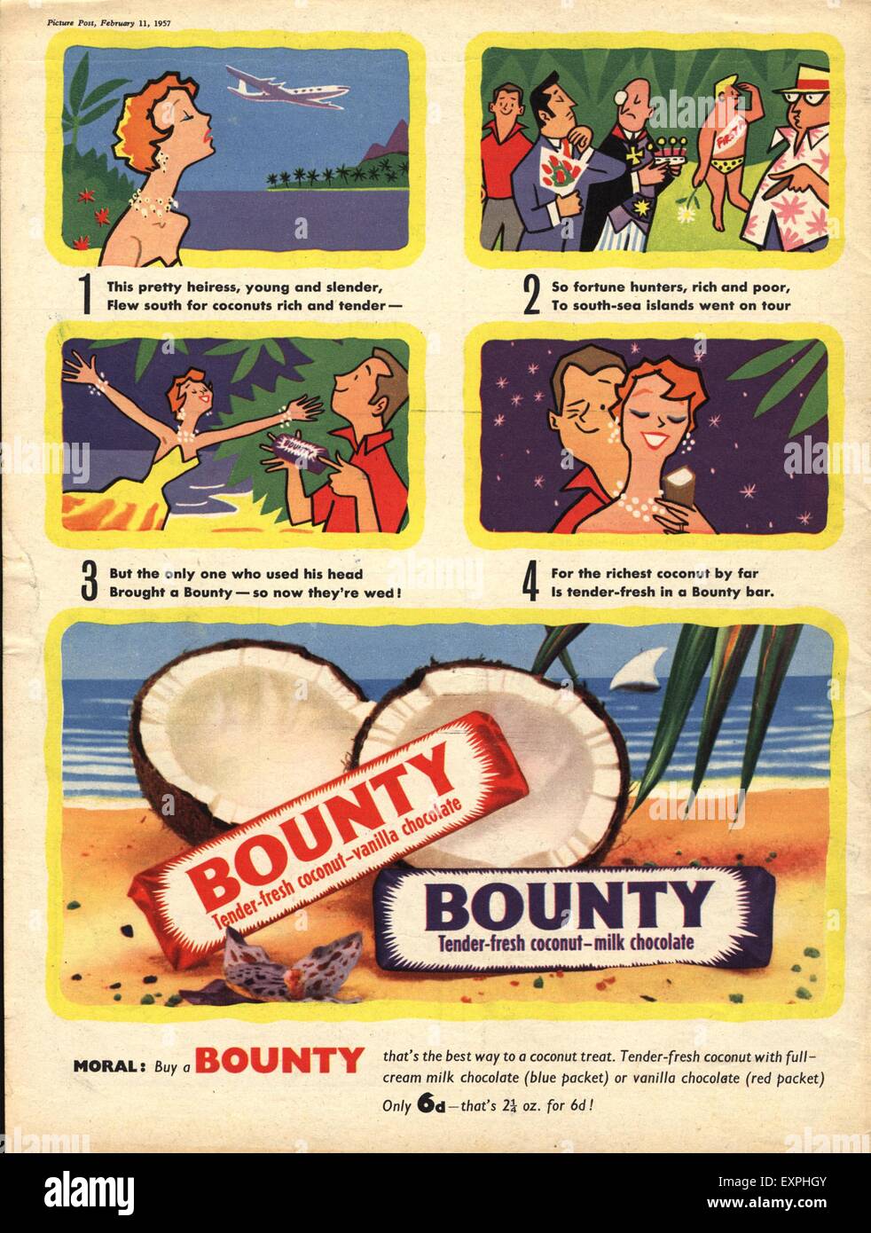 1950s UK Bounty Magazine Advert Stock Photo - Alamy