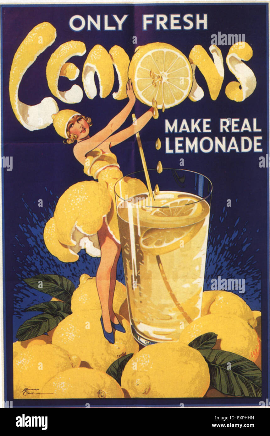 1920s UK Lemonade Magazine Advert Stock Photo - Alamy