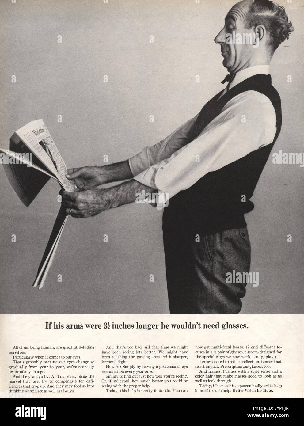 1960s USA Better Vision Institute Magazine Advert Stock Photo - Alamy