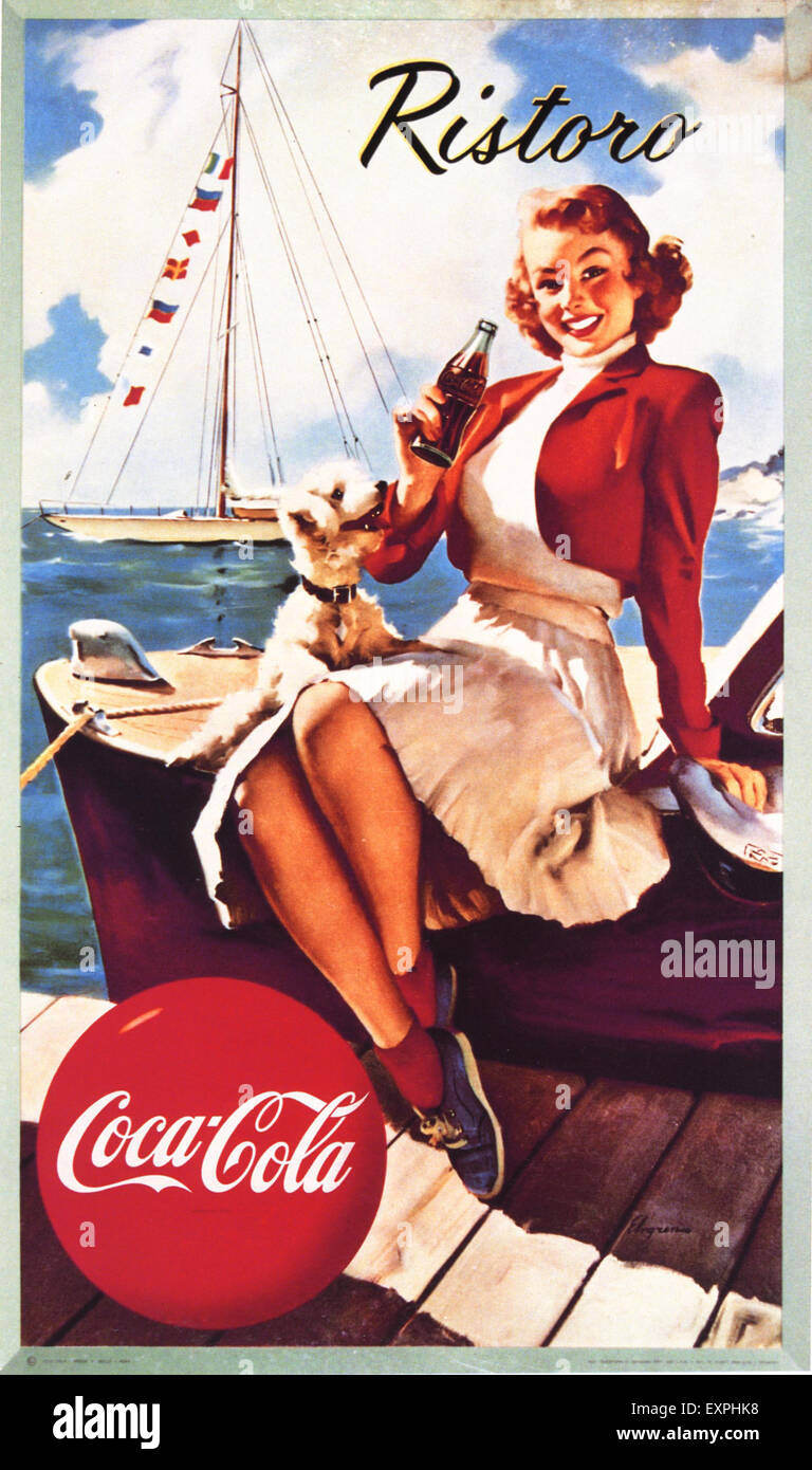 Coca cola advert 1950s hi-res stock photography and images - Alamy