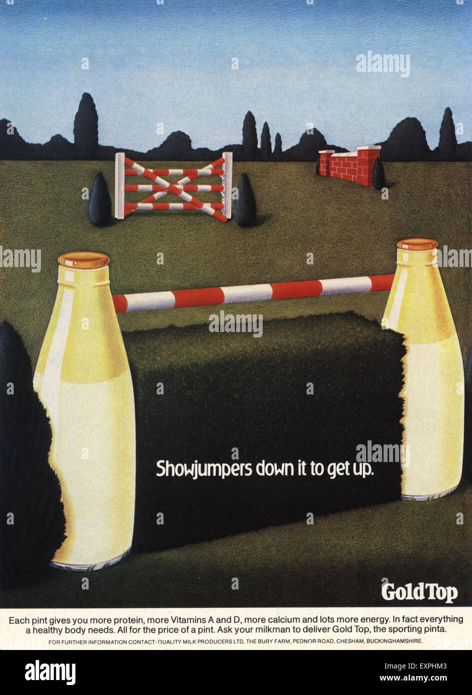 1970s UK Gold Top Milk Magazine Advert Stock Photo - Alamy