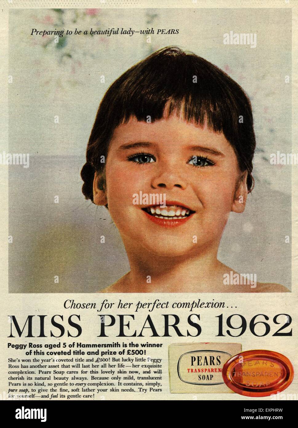 1960s UK Pears Magazine Advert Stock Photo - Alamy