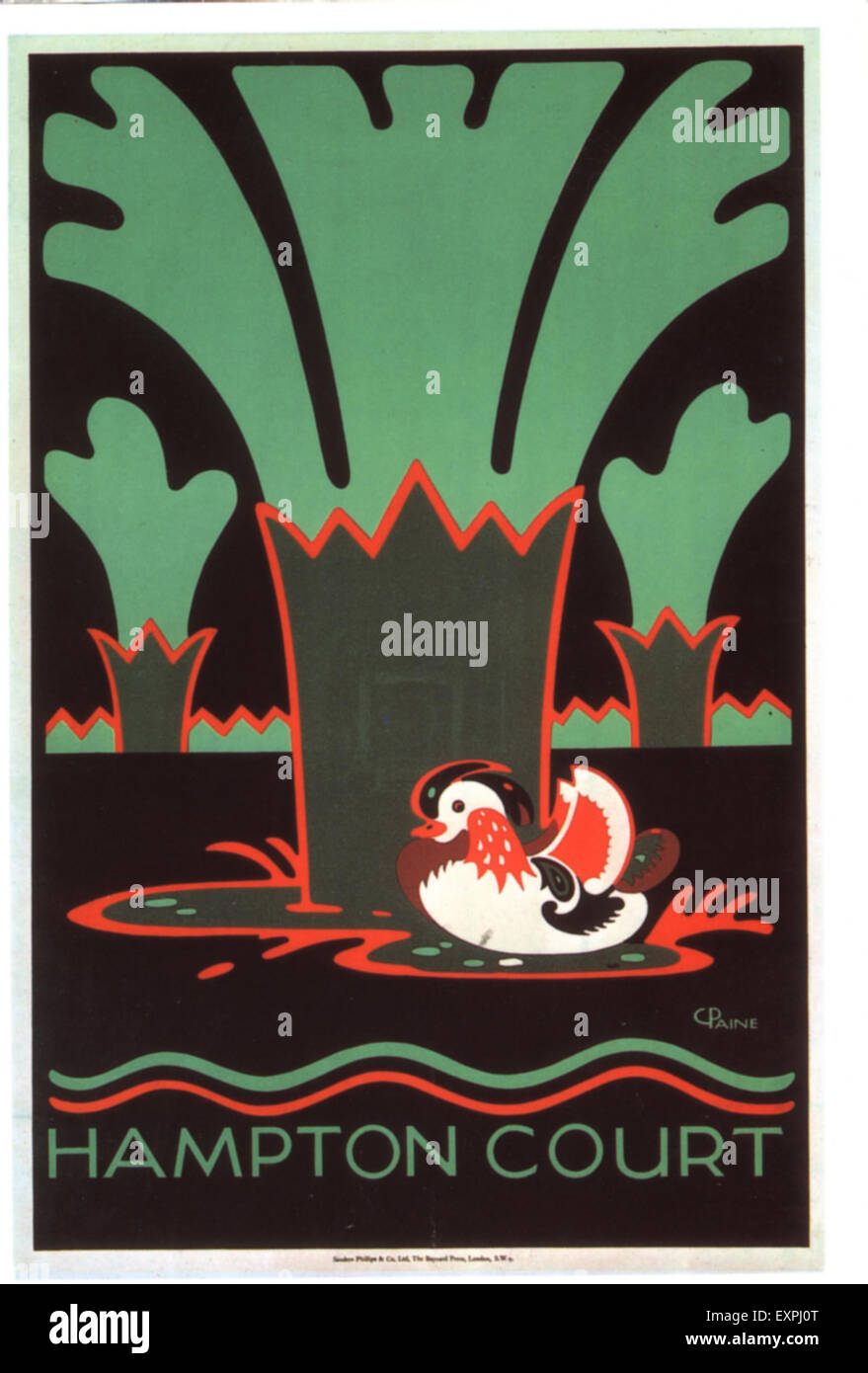 1920s UK Hampton Court Palace Poster Stock Photo - Alamy