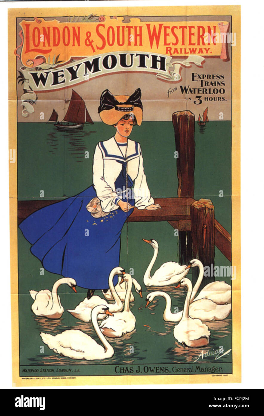 1900s UK London and South Western Railways Poster Stock Photo - Alamy
