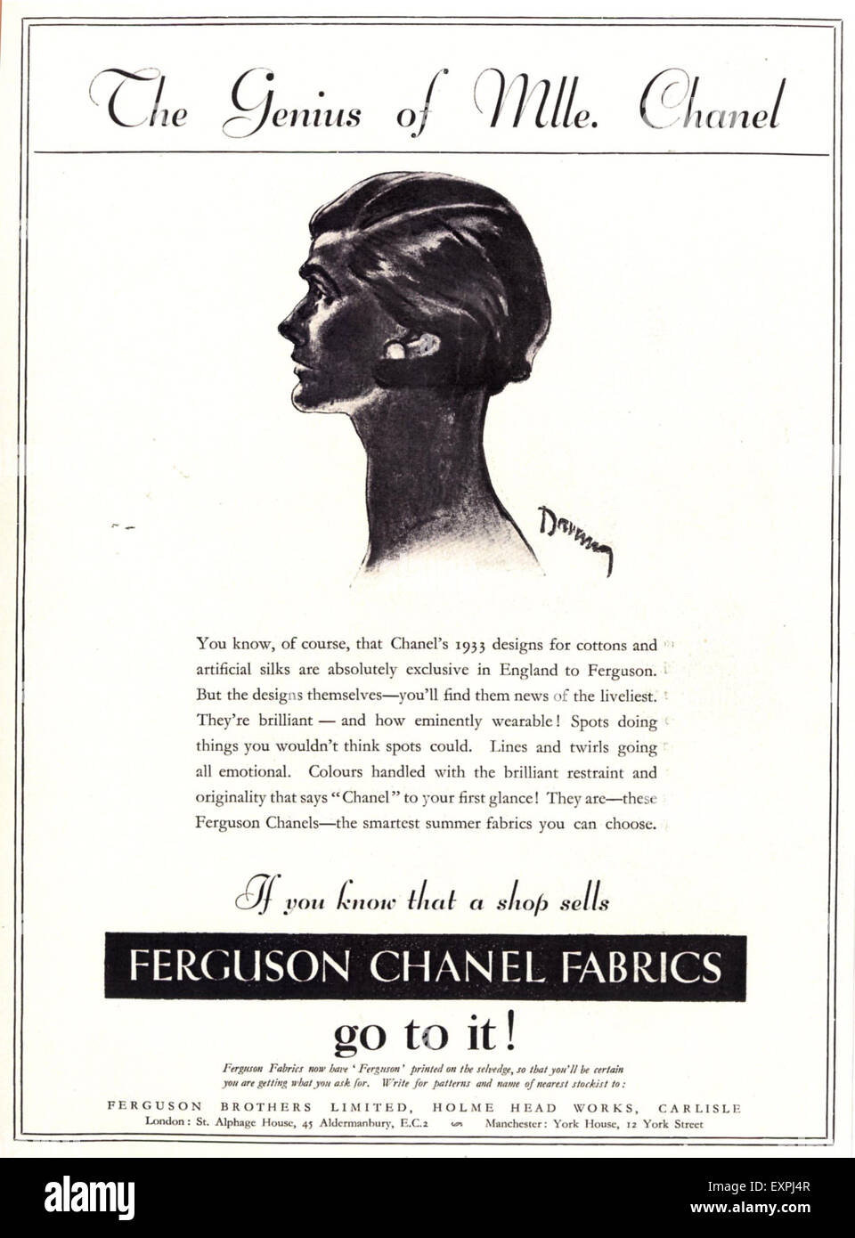 1930s UK Chanel Magazine Advert Stock Photo - Alamy