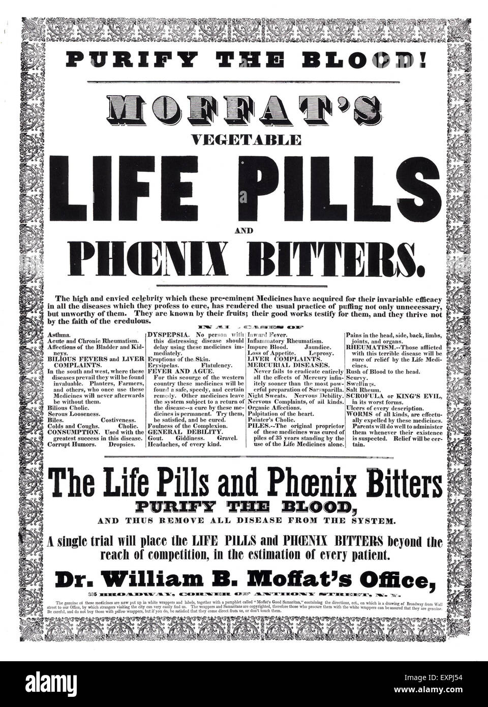 1890s USA Moffats Life Pills Magazine Advert Stock Photo - Alamy