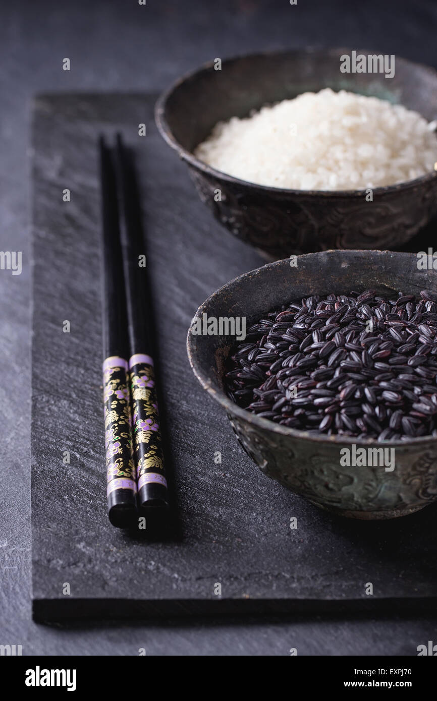Black and white rice Stock Photo - Alamy