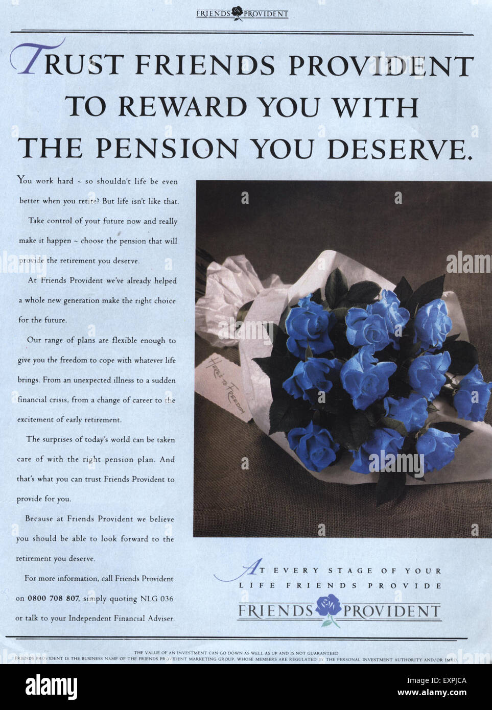 2000s UK Friends Provident Pensions Magazine Advert Stock Photo - Alamy