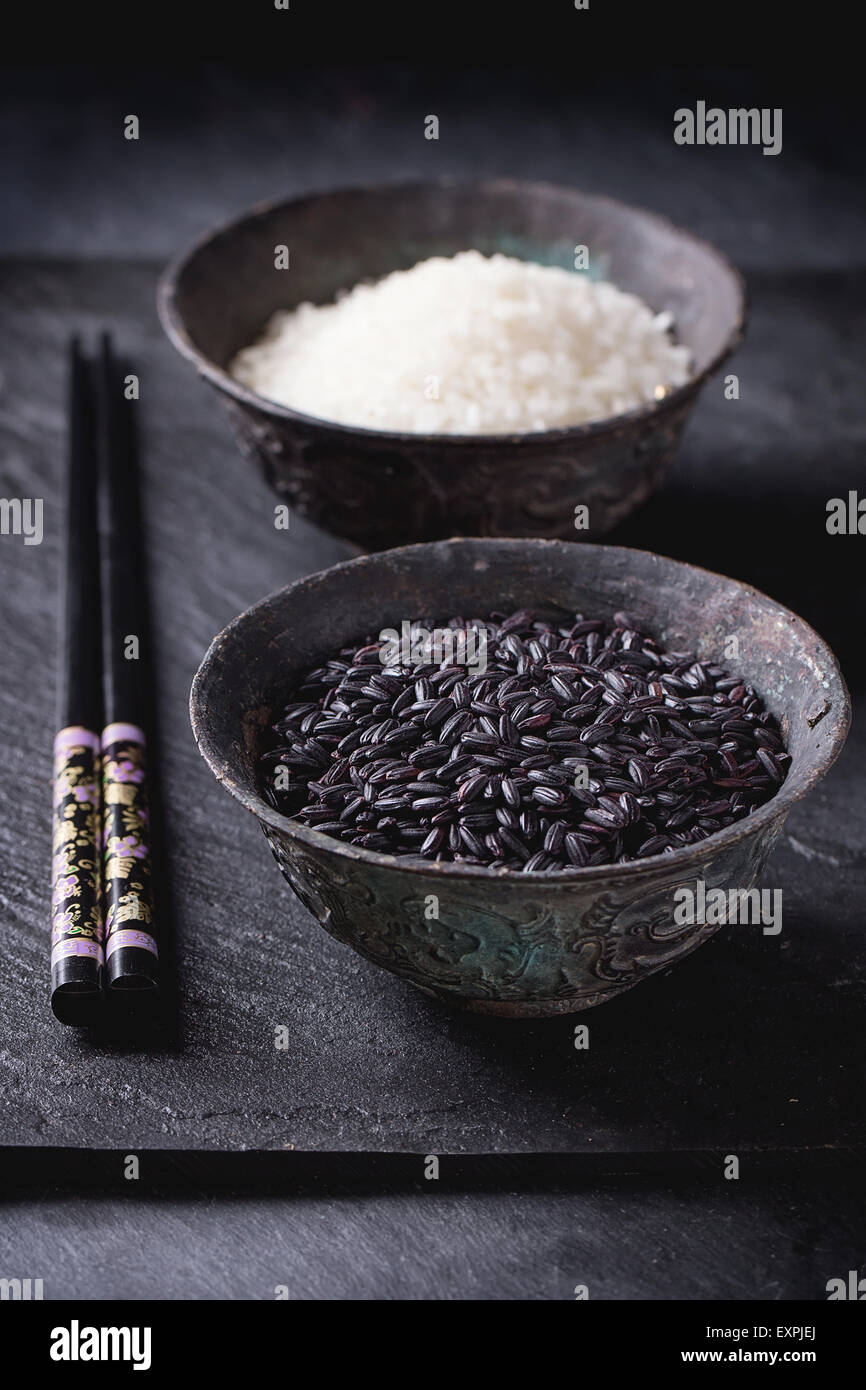 Black and white rice Stock Photo - Alamy