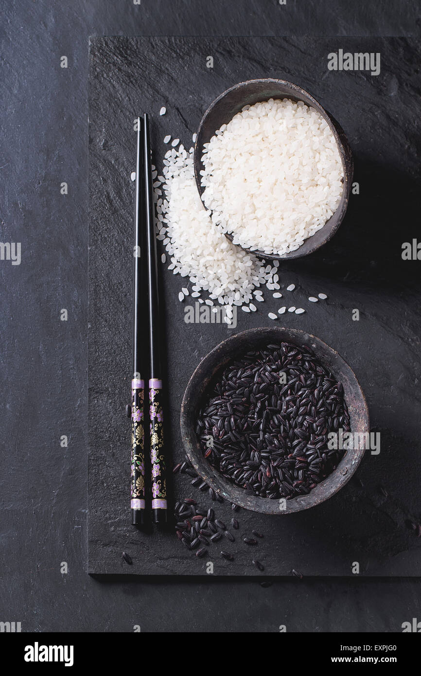 Black and white rice Stock Photo - Alamy