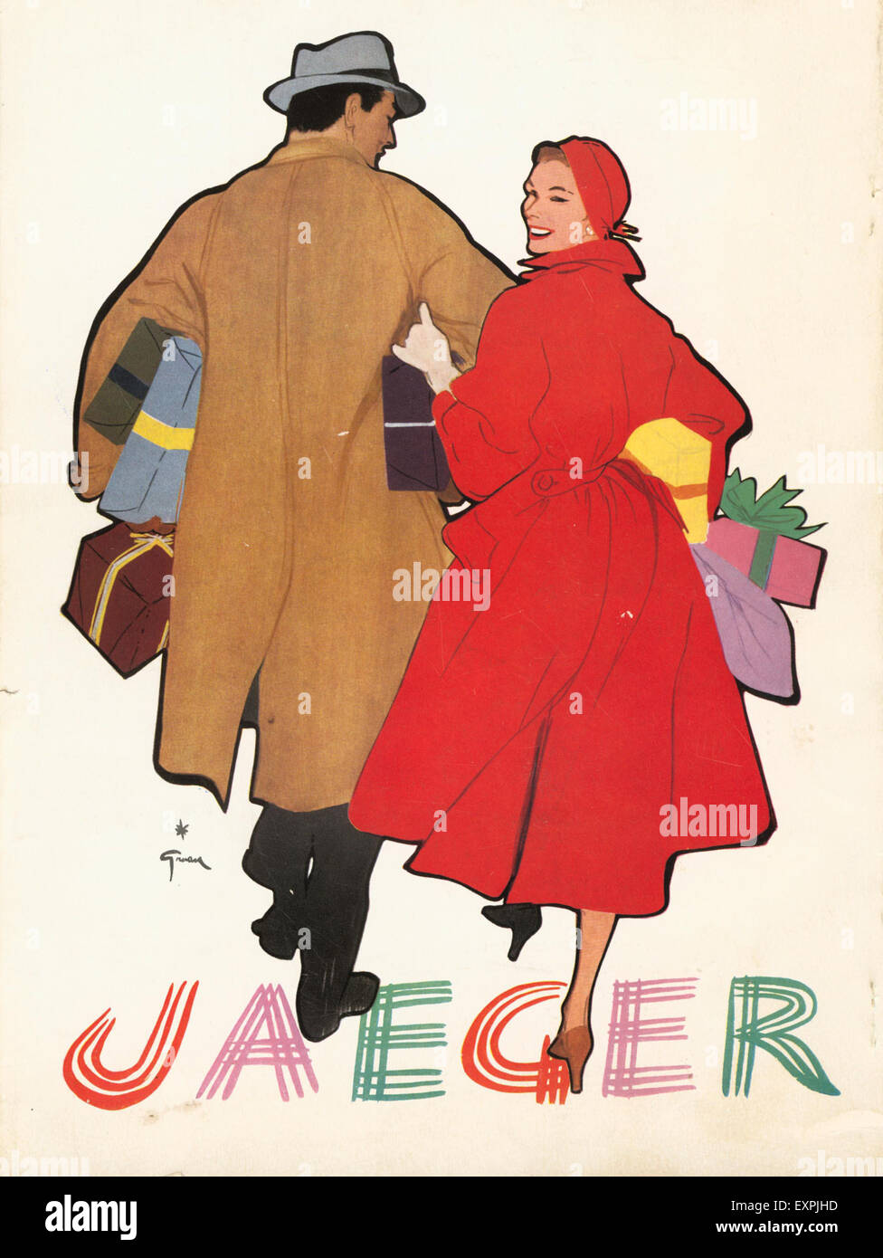 1950s UK Jaeger Magazine Advert Stock Photo - Alamy