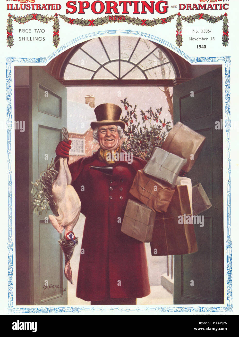 1940s UK Illustrated Sporting and Dramatic Magazine Cover Stock Photo ...