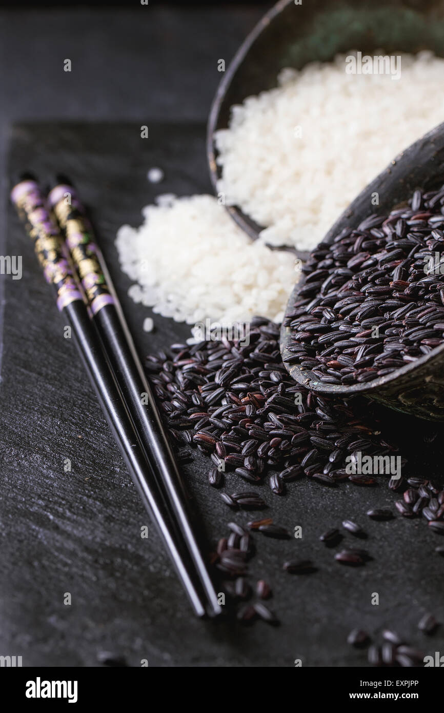 Black and white rice Stock Photo - Alamy