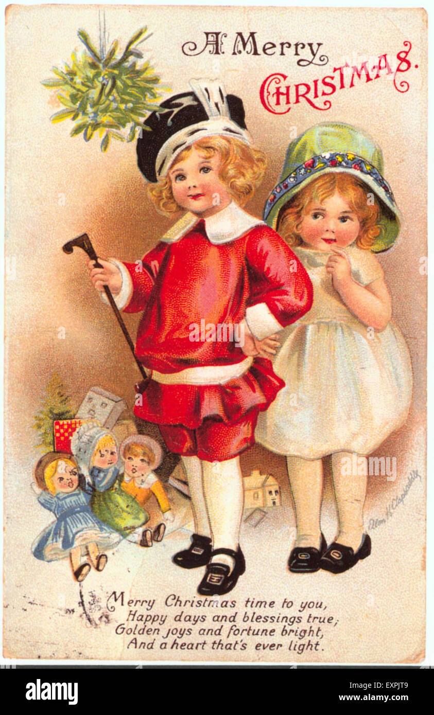 1890s UK Christmas Greetings Card Stock Photo - Alamy