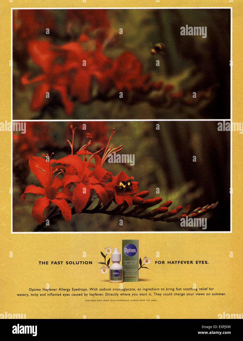 1990s UK Optrex Magazine Advert Stock Photo - Alamy