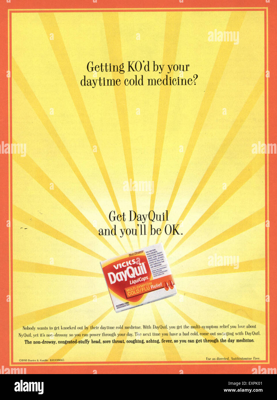 1990s UK Vicks Magazine Advert Stock Photo - Alamy